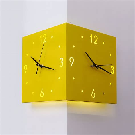 Nordic Square Modern Corner Wall Clock Wall Home Decor Lampdepot