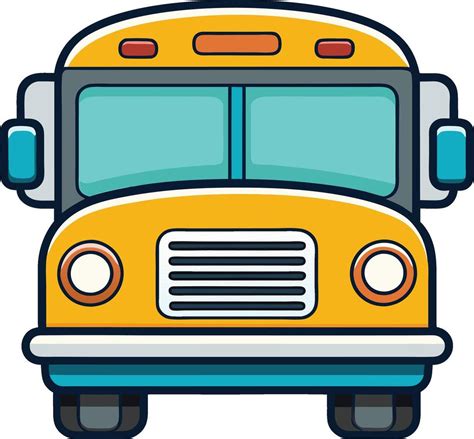 Illustration Of A Cartoon School Bus Front View 56332879 Vector Art At