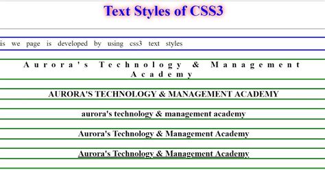 Html Web Pages Text Styles In Css Using A Web Pages