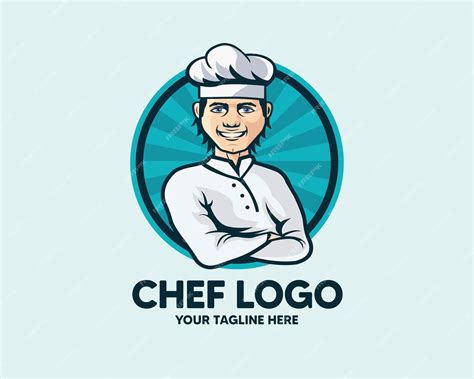 Chef Character Logo Premium Vector