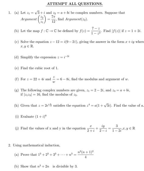 Solved 1 A Let Z1 3 I And Z2 A Bi Be Complex Numbers