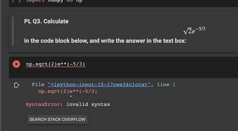 Solved PL Q3 Calculate 2e5 3 In The Code Block Below And Chegg Com