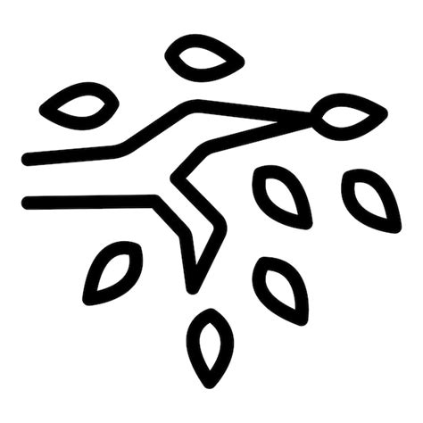 Premium Vector Abstract Tree Branch With Leaves Line Art