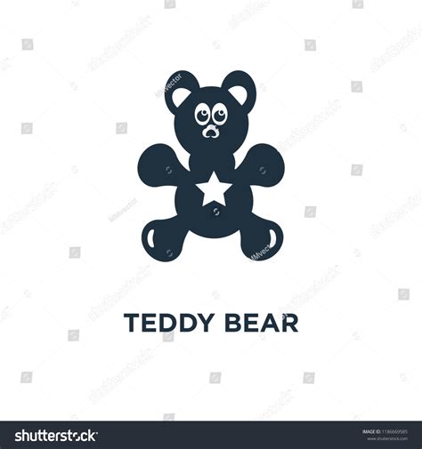 Teddy Bear Icon Black Filled Vector Stock Vector Royalty Free 1186669585 Shutterstock