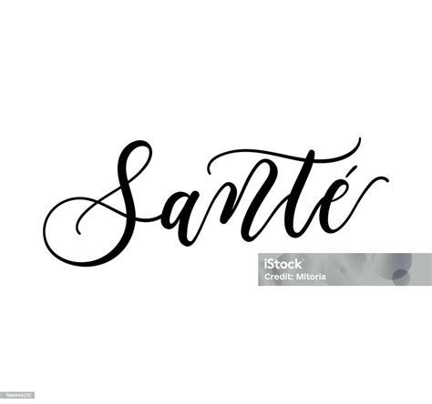 건강 레터링 비문에 프랑스어 영어로 의미 건배 레터링 파티 초대장 인사말 카드 흰색 배경에 고립 된 프랑스 0명에 대한 스톡 벡터 아트 및 기타 이미지 Istock