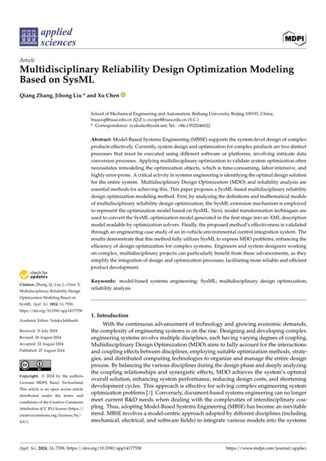 Pdf Multidisciplinary Reliability Design Optimization Modeling Based