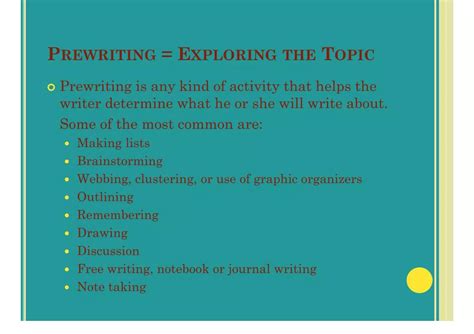 Six Stages Of The Writing Process PPT
