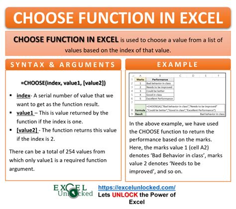 CHOOSE Function Of Excel Choosing Value As Per Index Excel Unlocked