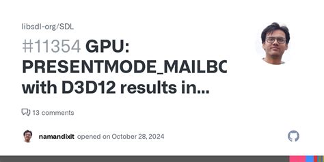gpu presentmode mailbox with d3d12 results in crash · issue 11354