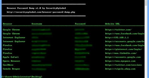 Browser Password Dump V20 Command Line Tool To Recover Login