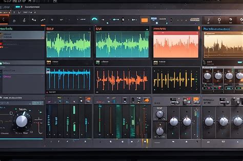 Audio Editing And Mixing Software Interface With Headphones And Microphone Premium Ai