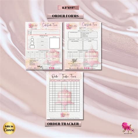 Editable Modern Business Form Templates Order Tracker Form Etsy