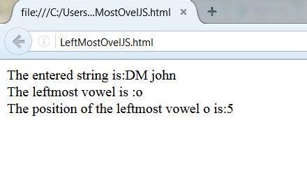 JavaScript To Find The Position Of Left Most Vowel Krazytech