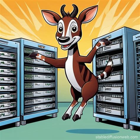 Cute Cartoon Okapi Jumping Servers Stable Diffusion Online