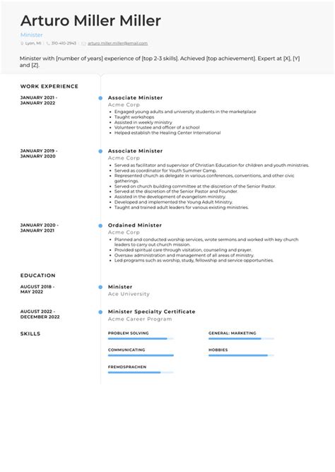 10 Minister Resume Examples That Land Jobs