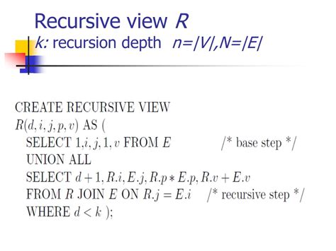 Ppt A Comparison Of Column Row And Array Dbmss To Process Recursive