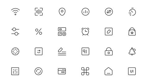 pixel perfect user interface icon set line icons for app web print