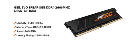 Geil Evo Spear Gb Ddr Mhz Desktop Ram Price In Bd Pc Hous