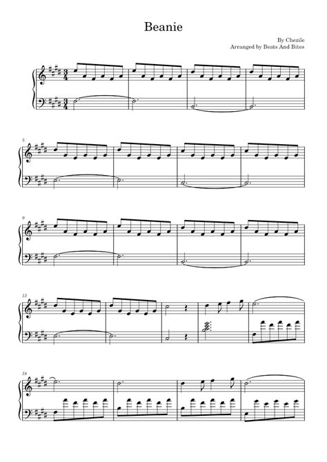 Beanie Chezile Sheet Music For Piano Solo Easy