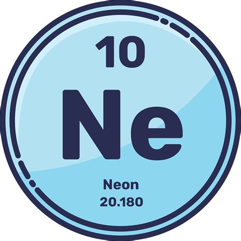 Neon Element Periodic Table Model