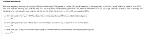 Solved Quantitative Problem An Analyst Evaluating