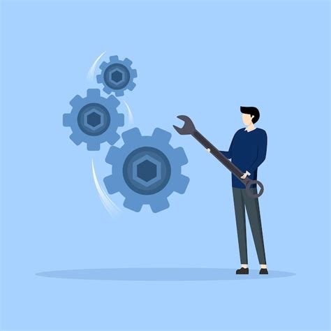 Homme Daffaires Tenant Une Clé Pour Ajuster Les Paramètres De Vitesse Ajustement Et