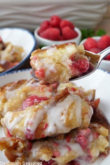 White Chocolate Raspberry Bread Pudding Deliciously Seasoned