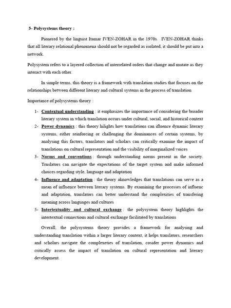 Polysystem Theory Pdf