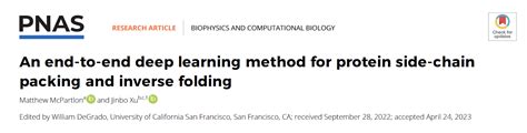 纳米人 pnas：一种用于蛋白质侧链包装和反向折叠的端到端深度学习方法
