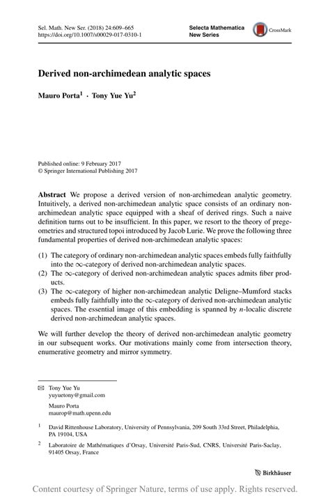 Derived Non Archimedean Analytic Spaces Request Pdf