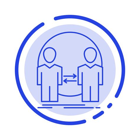 Man Clone User Identity Duplicate Blue Dotted Line Line Icon 19100858