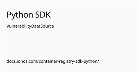 VulnerabilityDataSource Python SDK