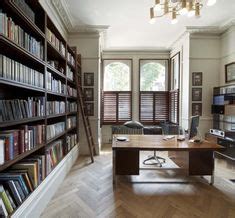 Inspirational Workspaces And Offices Herringbone Floors Wall Of Books
