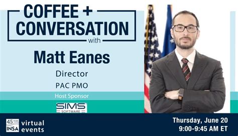 Intelligence And National Security Alliance On Linkedin Coffee And Conversation With Matt Eanes