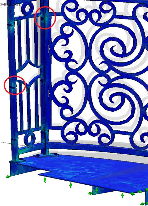 Curved Balcony Solidworks Simulation No Penetration Stress Plot Von
