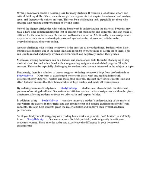 Reading Homework Answers Pdf Homework Reading Comprehension