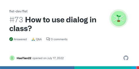 How To Use Dialog In Class Flet Dev Flet Discussion GitHub