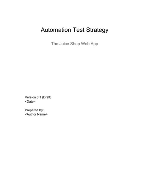 automation test strategy
