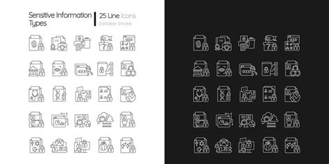 Sensitive Information Types Linear Icons Set For Dark And Light Mode 3602811 Vector Art At Vecteezy