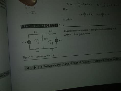 Solved Calculate The Mesh Current I1 And I2 In The Circuit