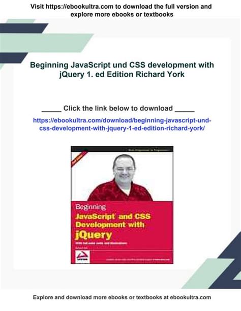 Beginning Javascript Und Css Development With Jquery 1 Ed Edition Richard York Pdf