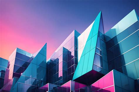 Minimalist Architectural Rendering Of Modern Buildings In Simple And