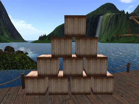 Second Life Marketplace Stack Of 10 Wood Crates 1prim Cm