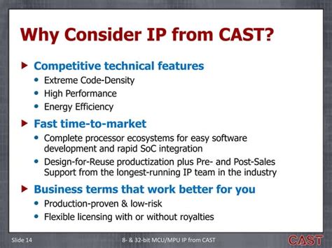 Mpu And Mcu Ip Cores From Cast Ppt