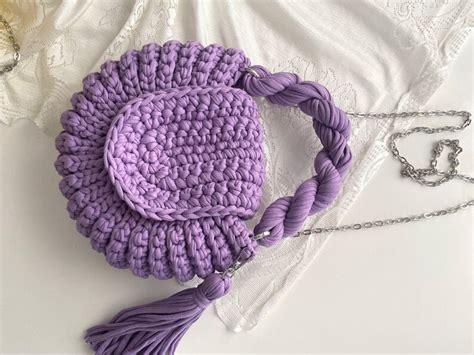Summer Sea Shell Shaped Crochet Bag Shell Bag Crochet Shell Bag Crochet Ammonite Bag Nautilus