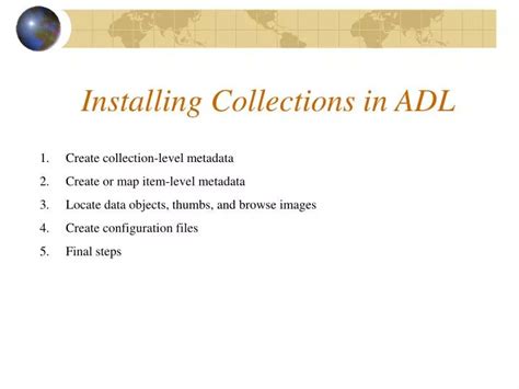 Ppt Installing Collections In Adl Create Collection Level Metadata