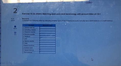 Solved Exerclse 13 3a Static Matching Debit And Credit