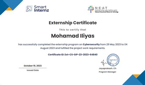 Mohamad Iliyas On Linkedin Cybersecurity Externshipcomplete