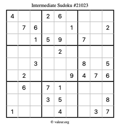 Intermediate Sudoku Puzzle 21023