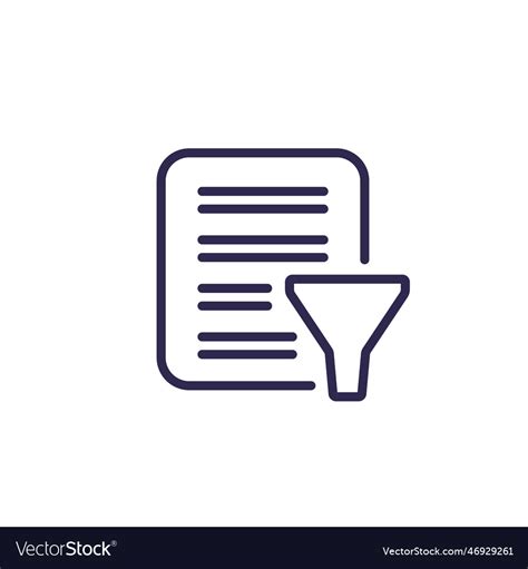 Data Filtering Icon Line Royalty Free Vector Image
